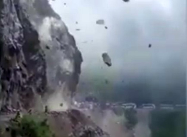 WATCH | Between a rock and a hard place: Driver stranded after huge ...