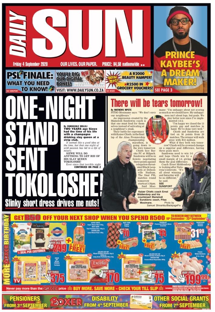 TODAY'S FRONT PAGE! | Daily Sun