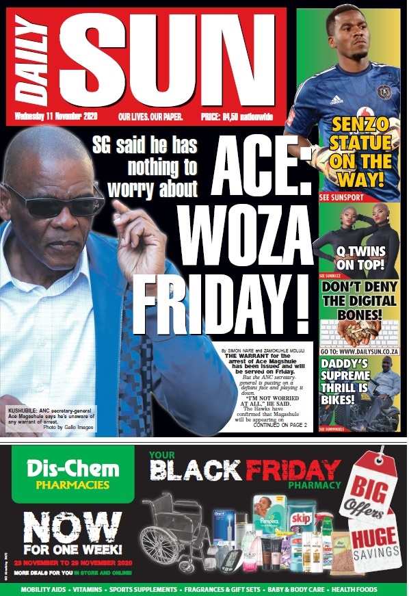 TODAY'S FRONT PAGE! | Daily Sun