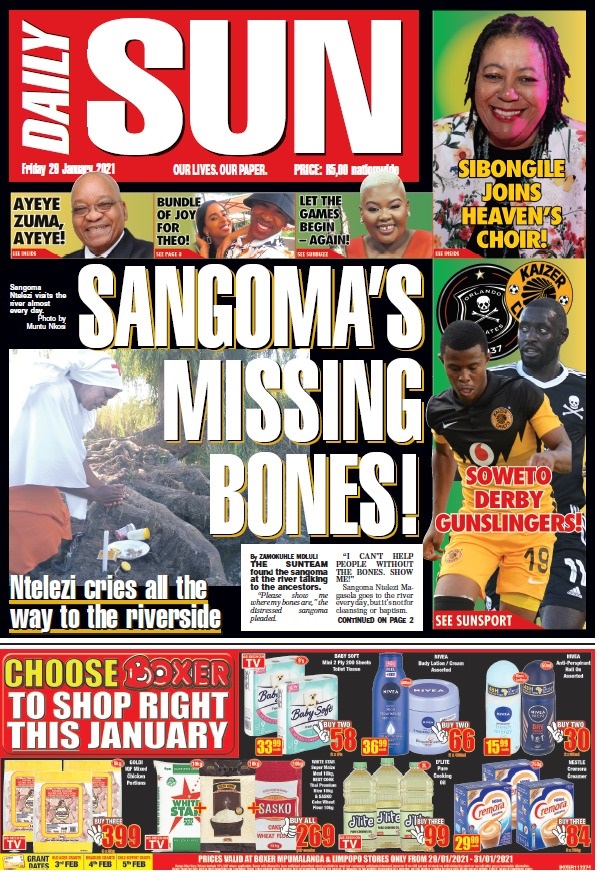 TODAY'S FRONT PAGE! | Daily Sun