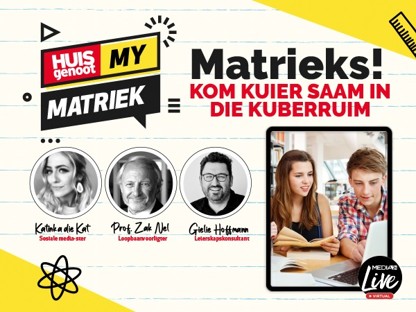 Matrieks, kuier vanaand 20:00 gratis aanlyn saam en kom vra raad by ...