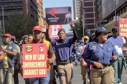PICS: Men in blue say 'No' to GBV | Daily Sun
