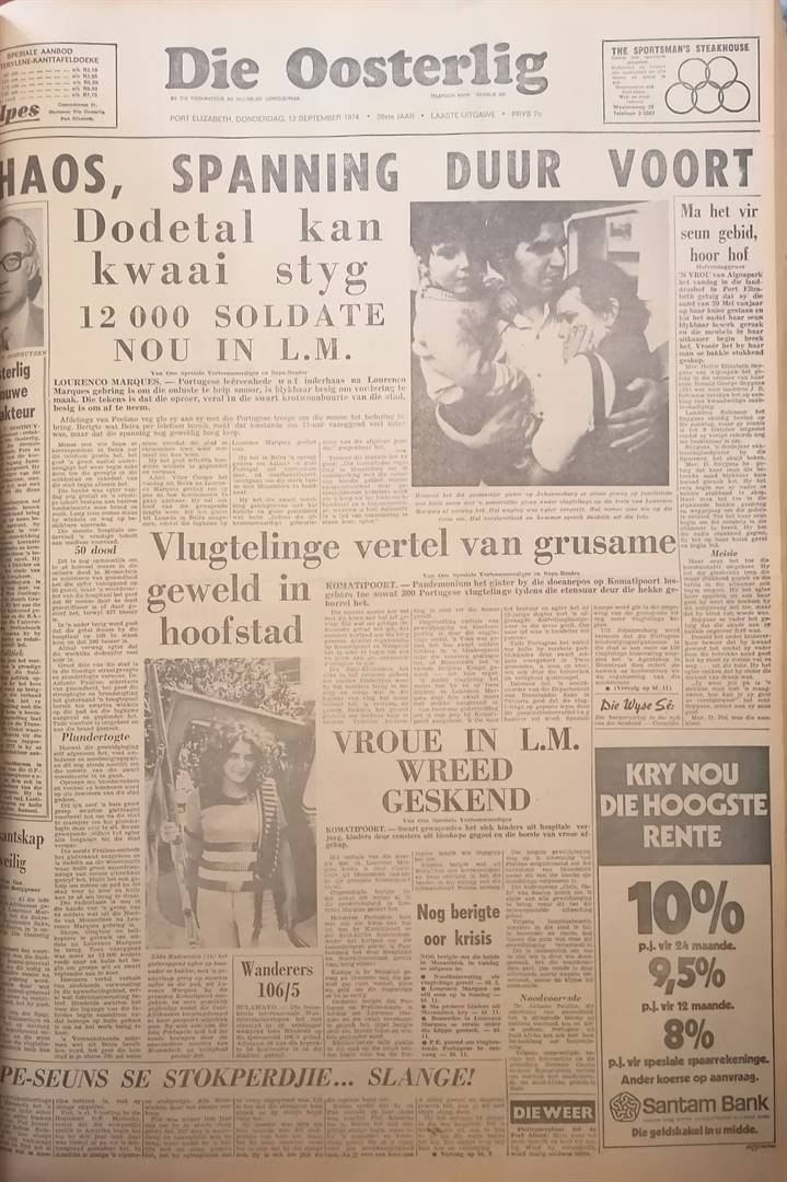 50 Jaar gelede in Die Oosterllig | 12 September 1974 | Netwerk24