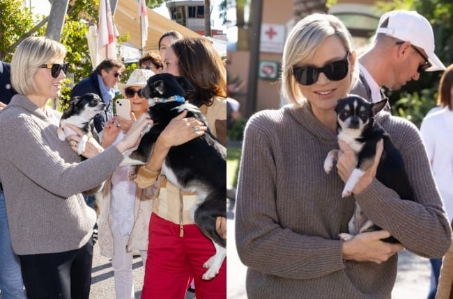 SEE THE PICS: Princess Charlene shows off new pup at Monaco charity dog ...