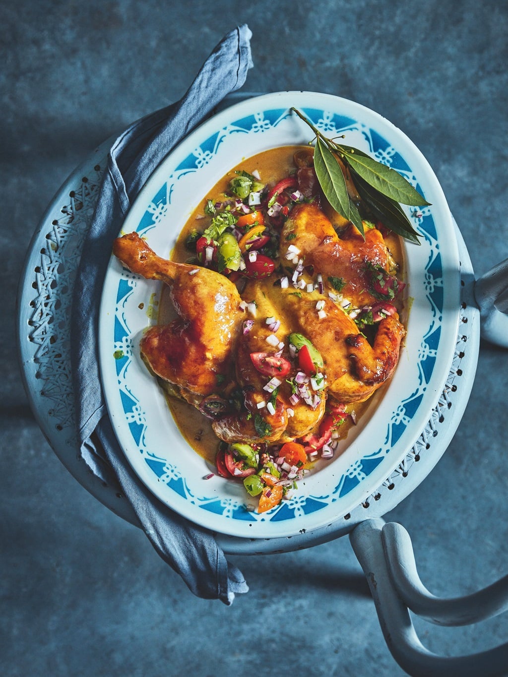 Easy chutney chicken served with a zesty tomato salad | News24