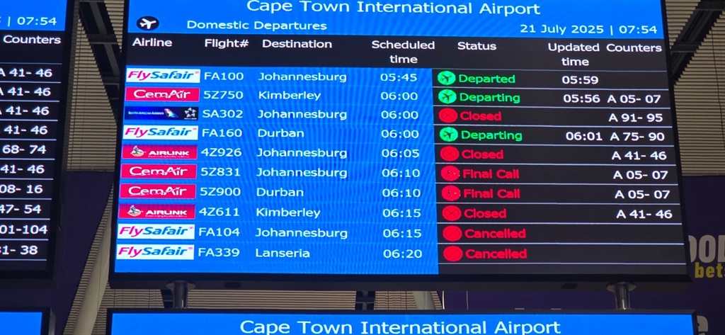 FOTO’S | Heelwat mense hoor eers op lughawe hul FlySafair-vlug is ...