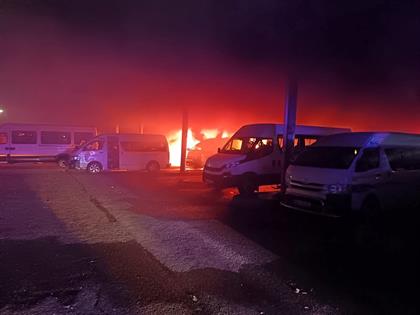 PICS: Taxi rank fire leaves drivers in tears! | Daily Sun