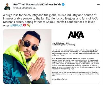 'We've lost an amazing talent' - Tributes pour for AKA following his ...