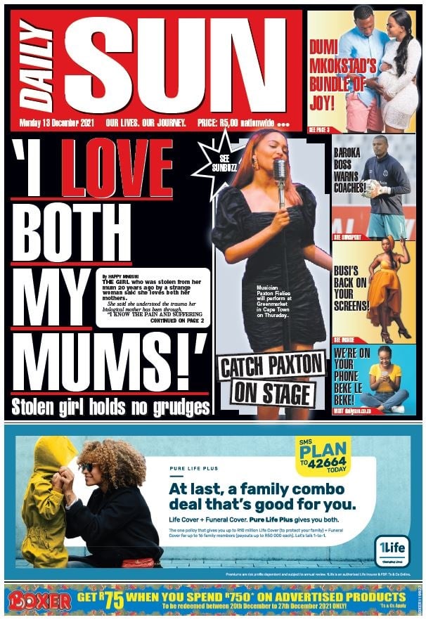 TODAY'S FRONT PAGE! | Daily Sun