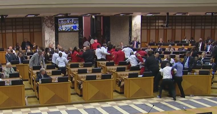 Watch – Violence erupts in Parliament as EFF MPs get carried away | News24
