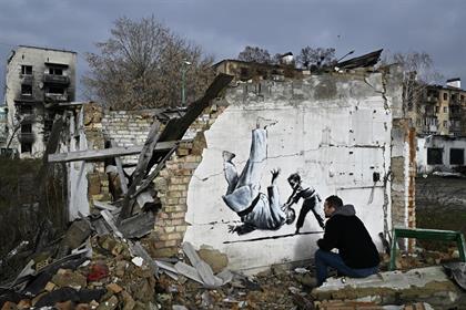 Banksy unveils Ukraine mural in town bombed by Russia | News24