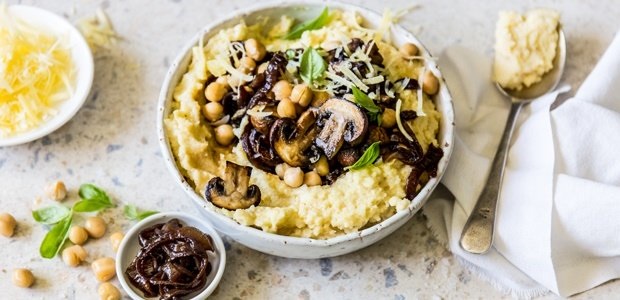 RECIPE | Creamy coconut polenta with caramelised onions and mushrooms ...