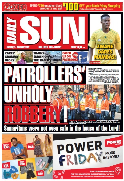 Today's front page! | Daily Sun