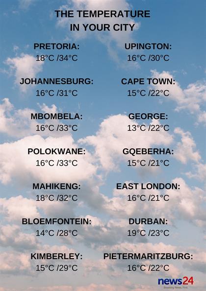 Saturday's weather: Severe thunderstorms expected over Mpumalanga ...