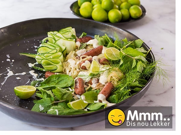 Kaasworsie-en-vinkelslaai met komyn-en-brandrissie-mayonnaise | Netwerk24