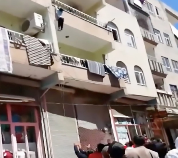 Heroic man catches toddler falling from balcony | News24