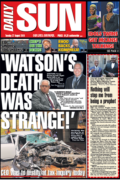TODAY'S FRONT PAGE! | Daily Sun