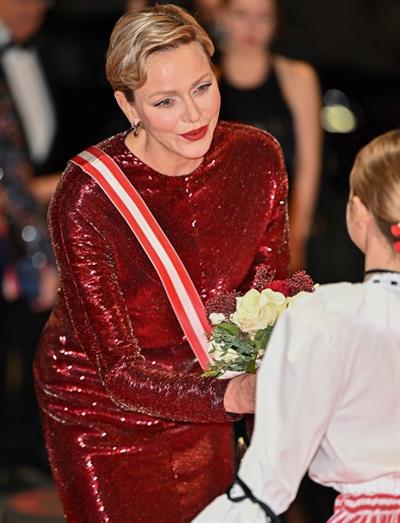SEE THE PICS: Princess Charlene makes a dazzling fashion statement on ...